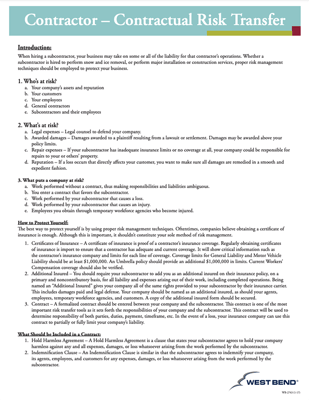 Contractual Risk Transfer