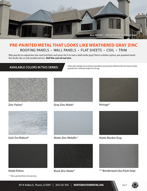 Metal Roofing Color Charts | Over 100 Colors | Buy Mfg. Direct & Save
