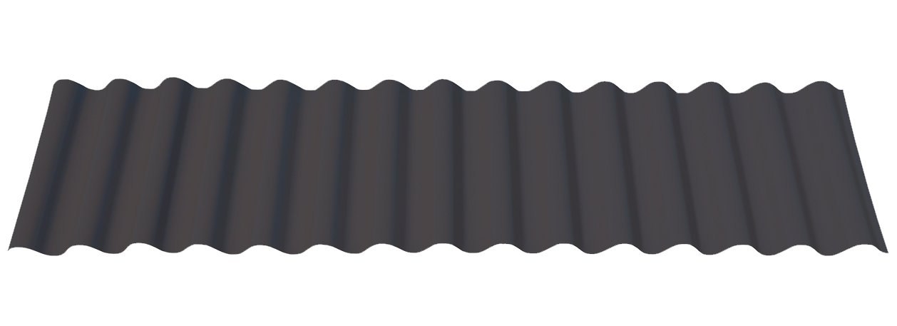 Metal Roofing Panels Painted in Matte Dark Bronze