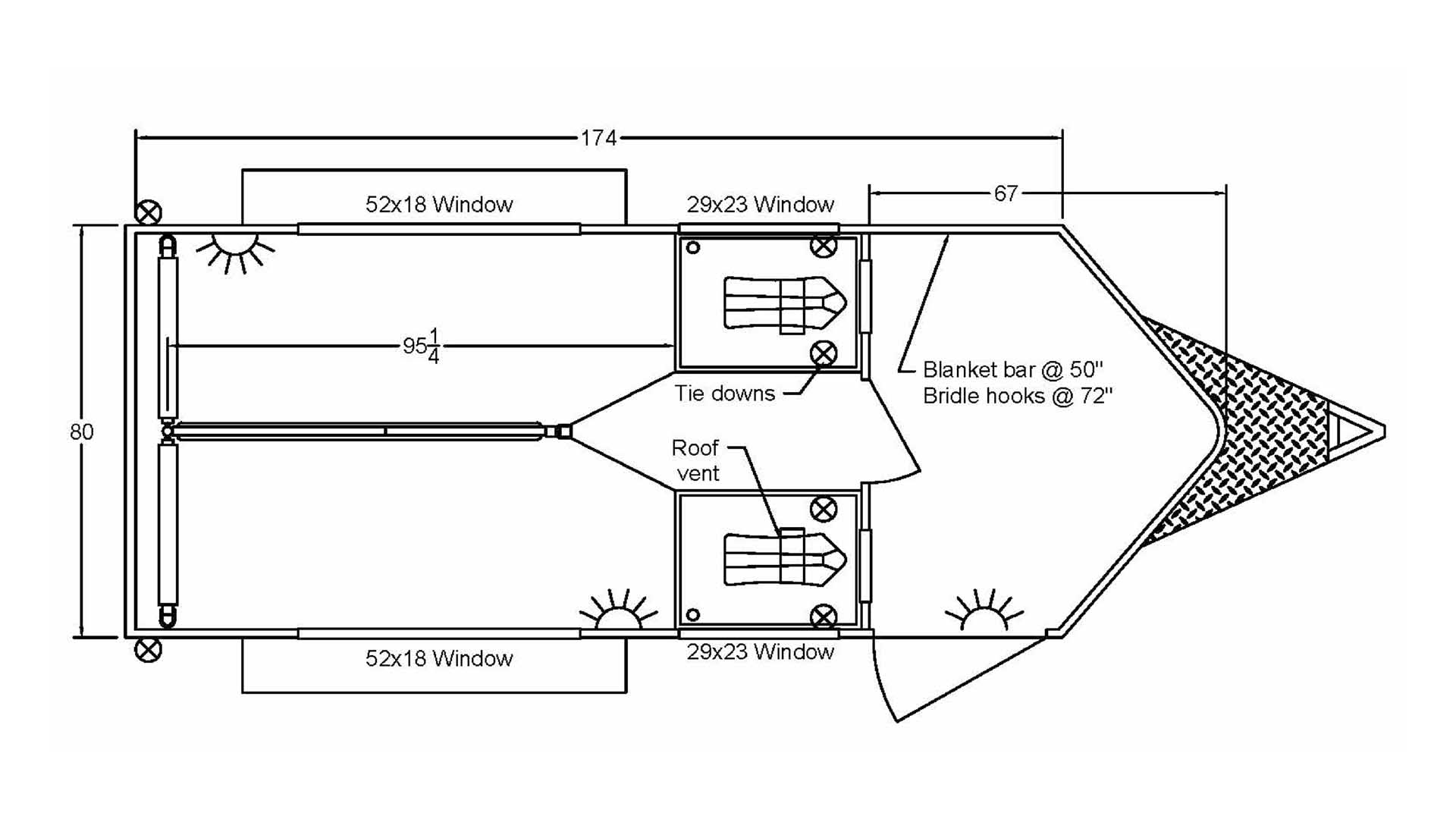 Ambassador 67" Manger BP Straight Load Series