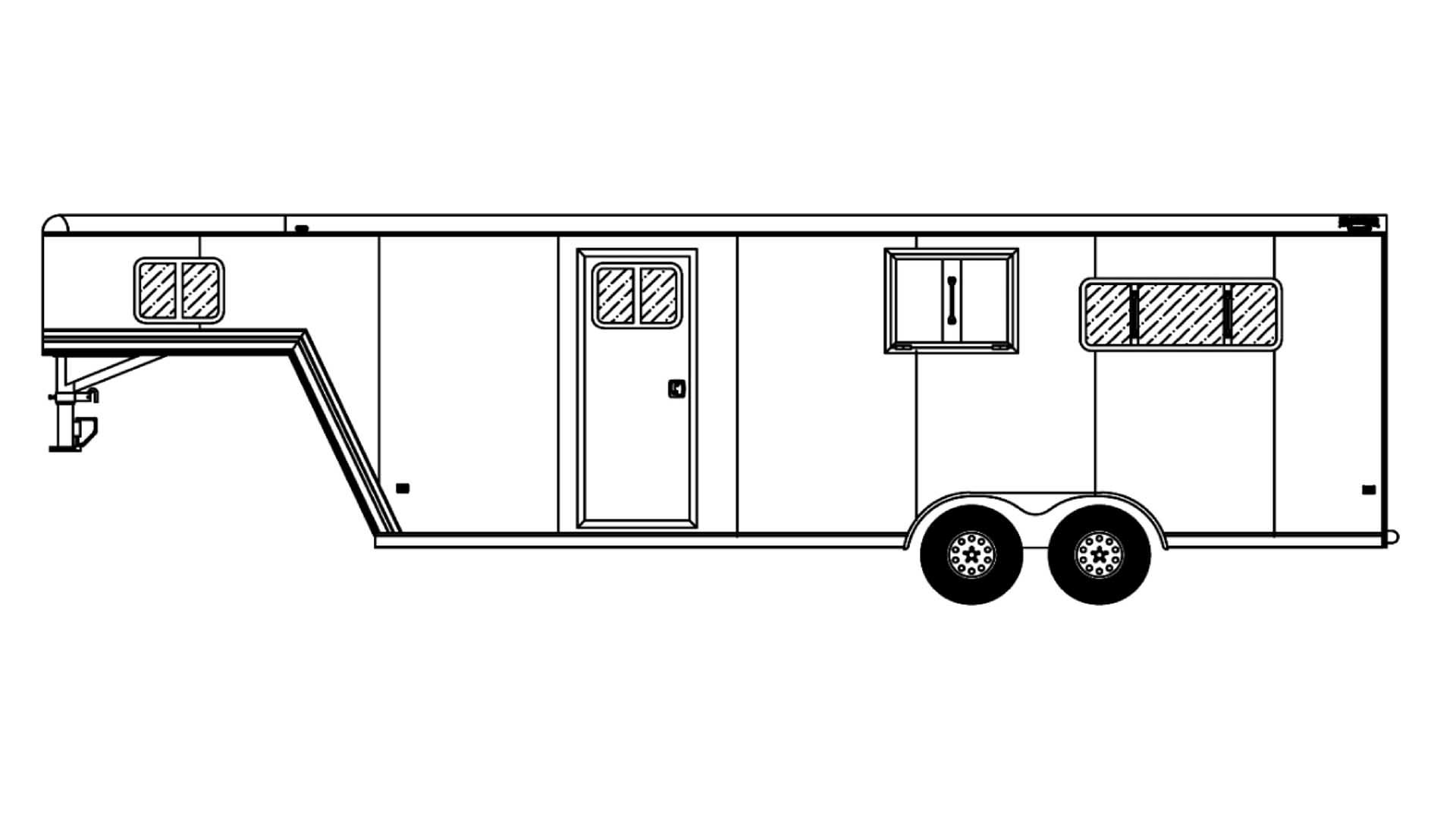 Frontier Trailers Fast Track 2+1 GN Straight Load Series - All Aluminum