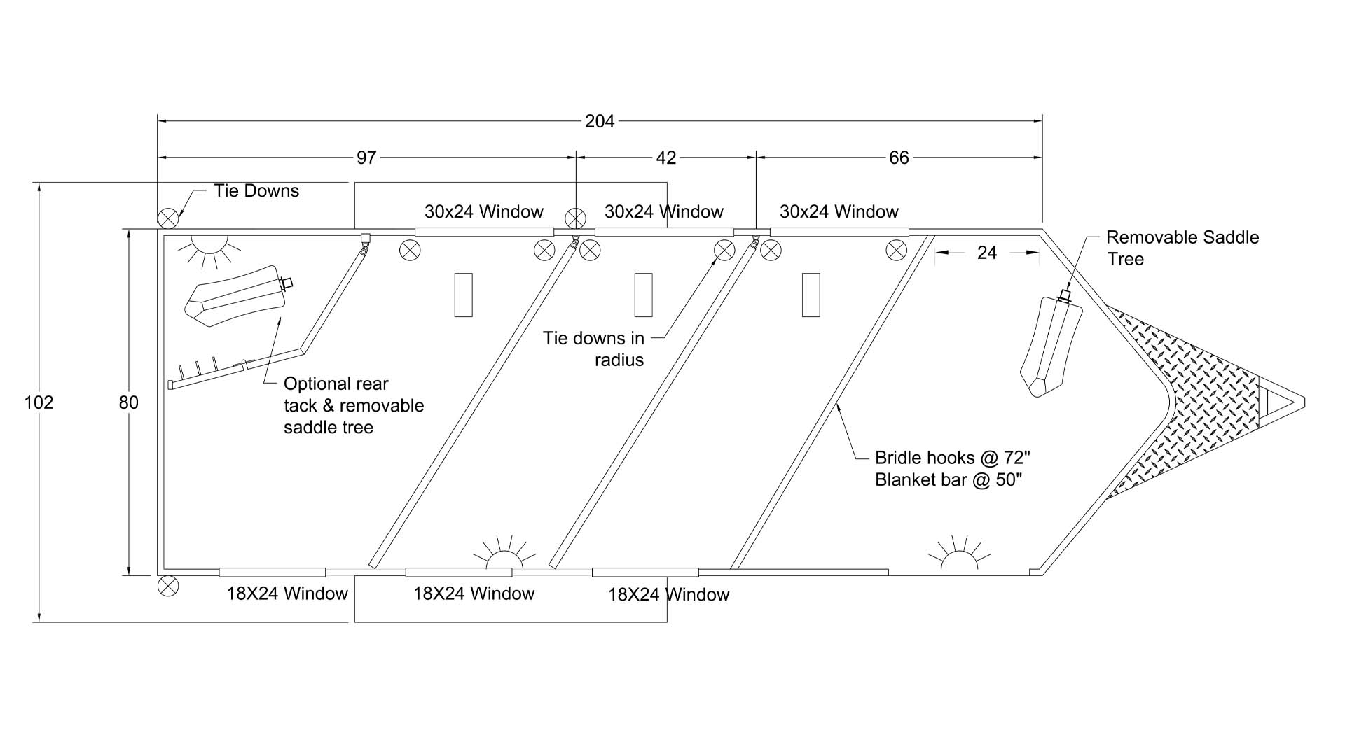 Strider 24"T Bumper Pull Slant Load Series